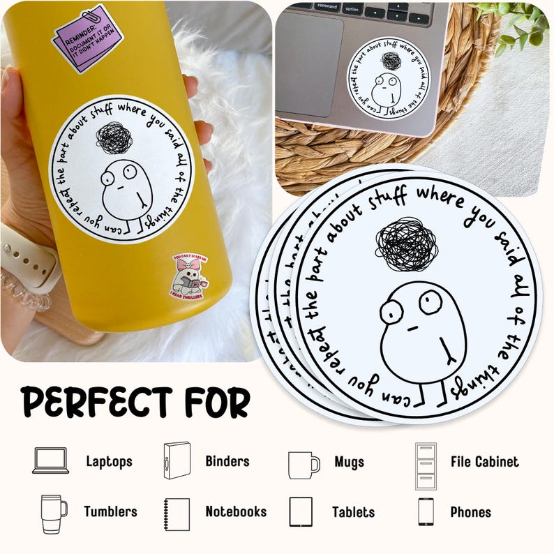 ADHD Sticker Mental Health Depression Anxiety Dark Humor Sarcastic ...