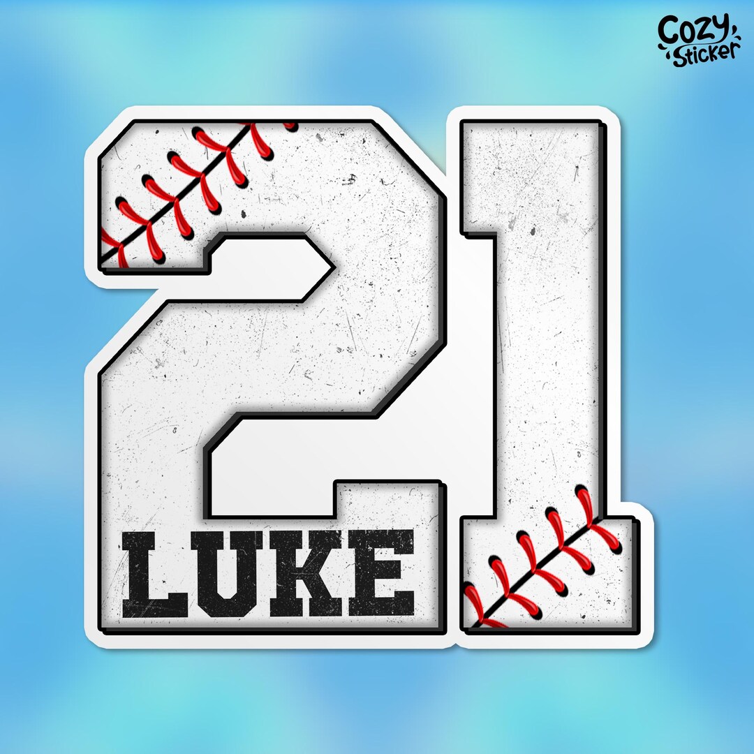 Custom Baseball Number Sticker Personalized Baseball Softball Name ...