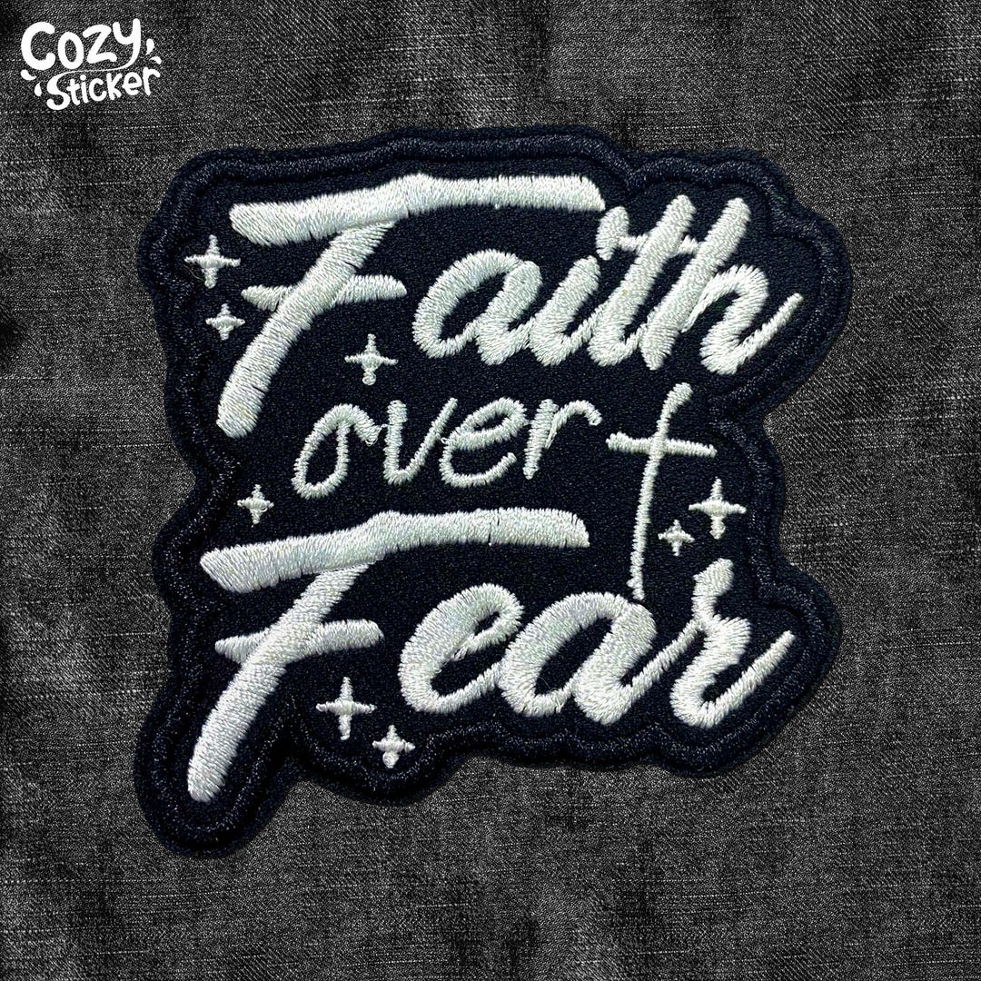 Faith Over Fear Patch, Motivational Religious Christian Bible Verse ...