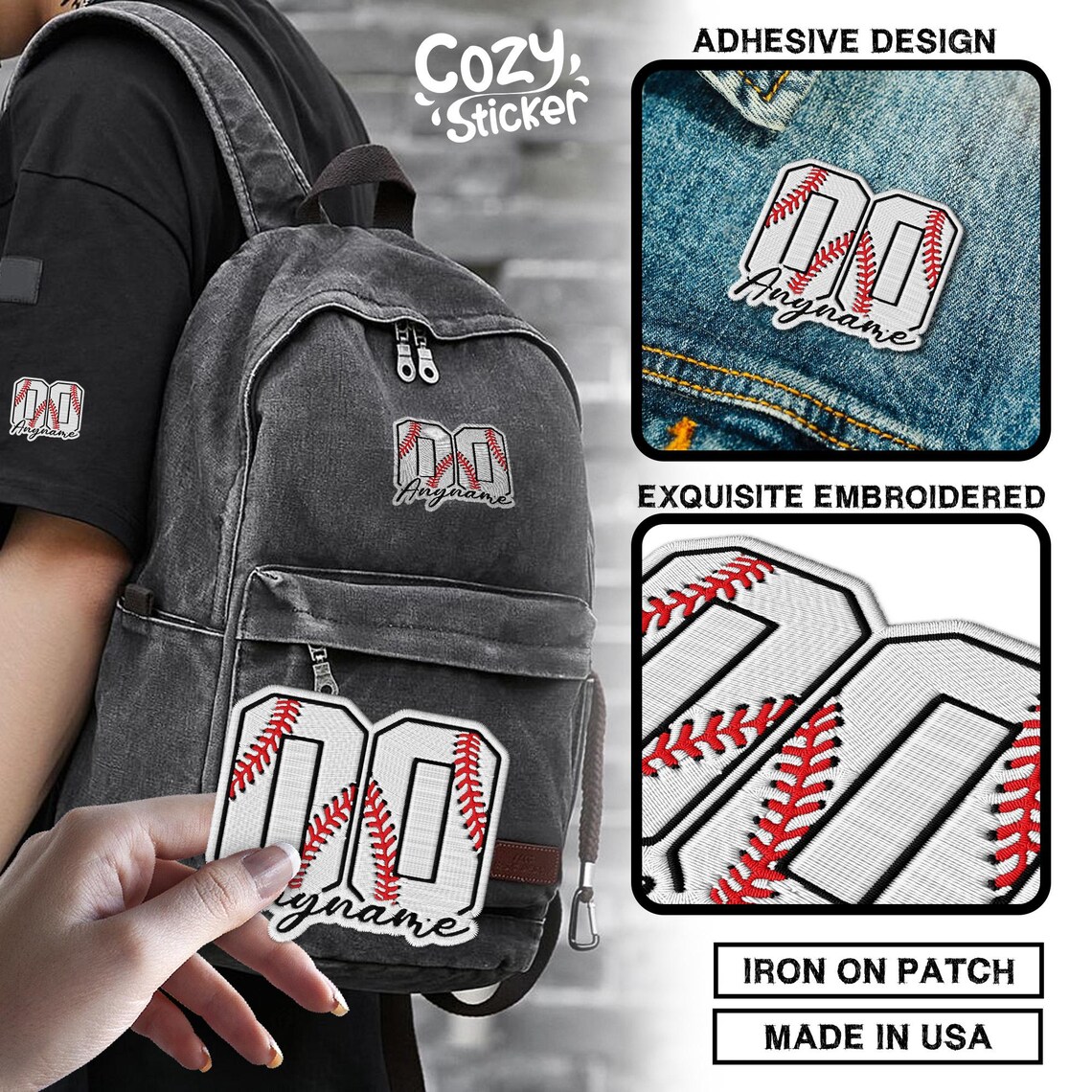 Custom Baseball Number Patch Embroidery Patches Number Gifts for Coach ...