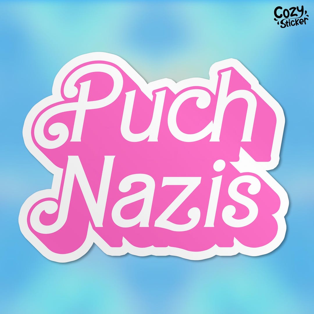 Punch Nazis Sticker, Anticapitalist Political, Leftist Democrat ...