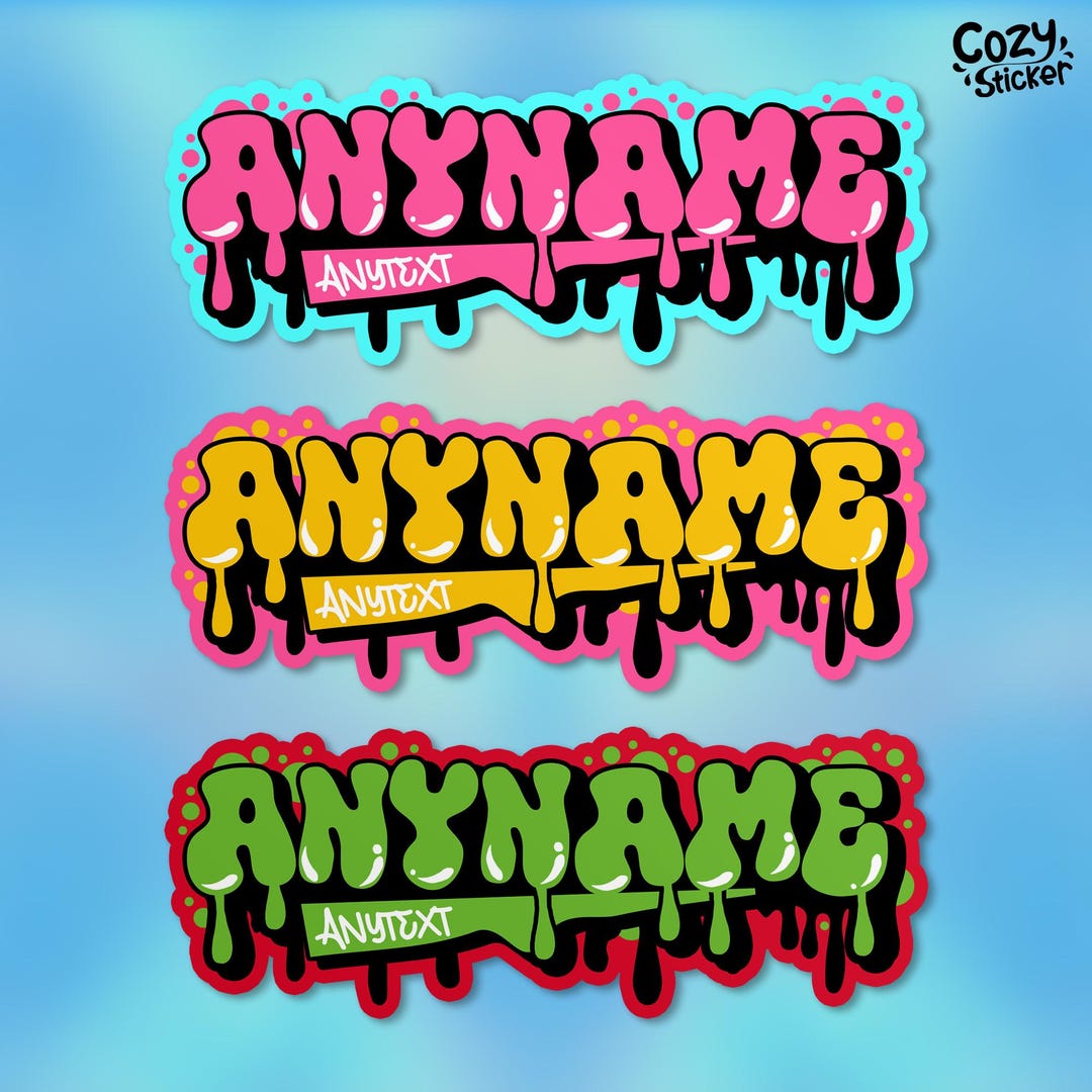 Custom Graffiti Sticker Personalized Graffiti Name Color Cool Graphics ...