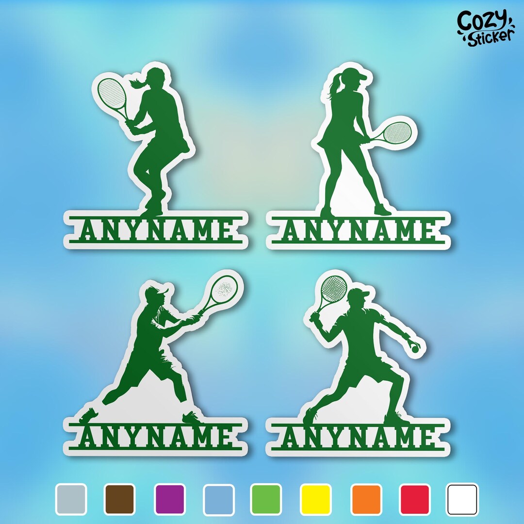 Personalized Tennis Player Name Sticker, Custom Tennis Team Name ...