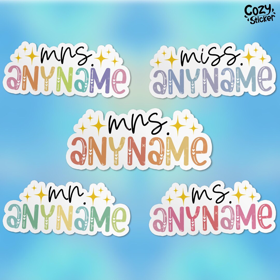 Custom Teacher Name Sticker, Personalized Teacher Stickers Funny ...