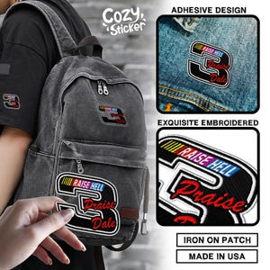 Raise Hell Praise Dale 3 Patch Racing Race Funny Patches Applique for ...