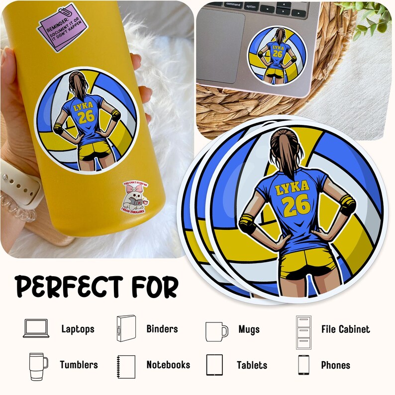 Custom Volleyball Name Sticker, Personalized Name Number Volleyball ...