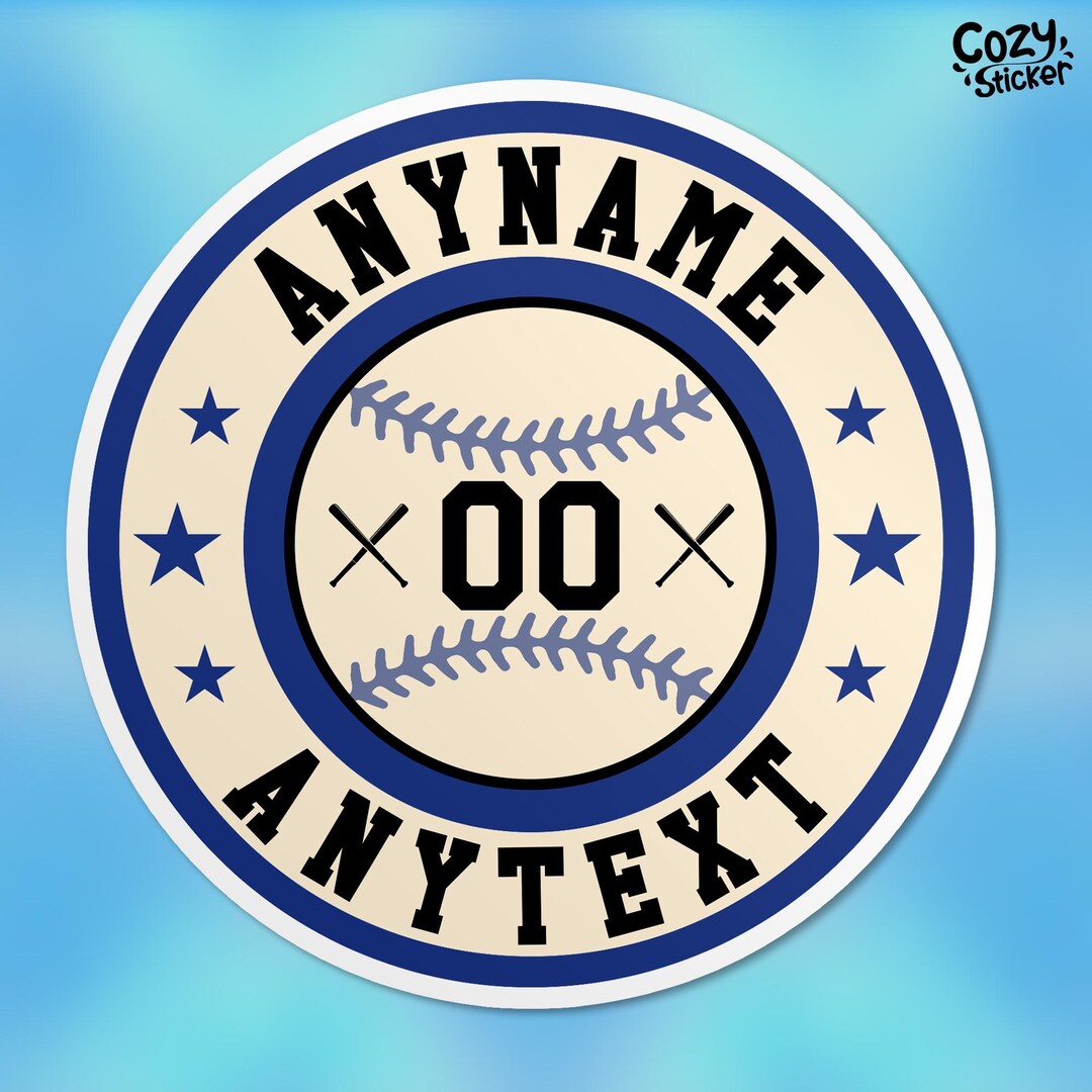 Custom Baseball Sticker, Personalized Baseball Softball Bat Knob Decal ...