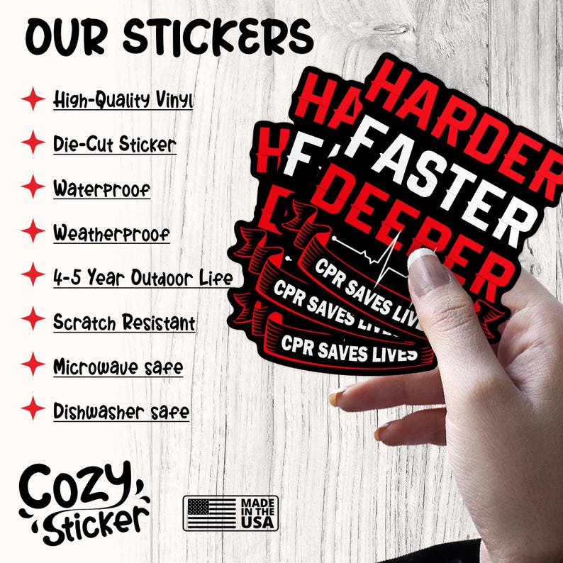 Harder Faster CPR Saves Lives Sticker Funny EMT Paramedic Medical X-ray ...
