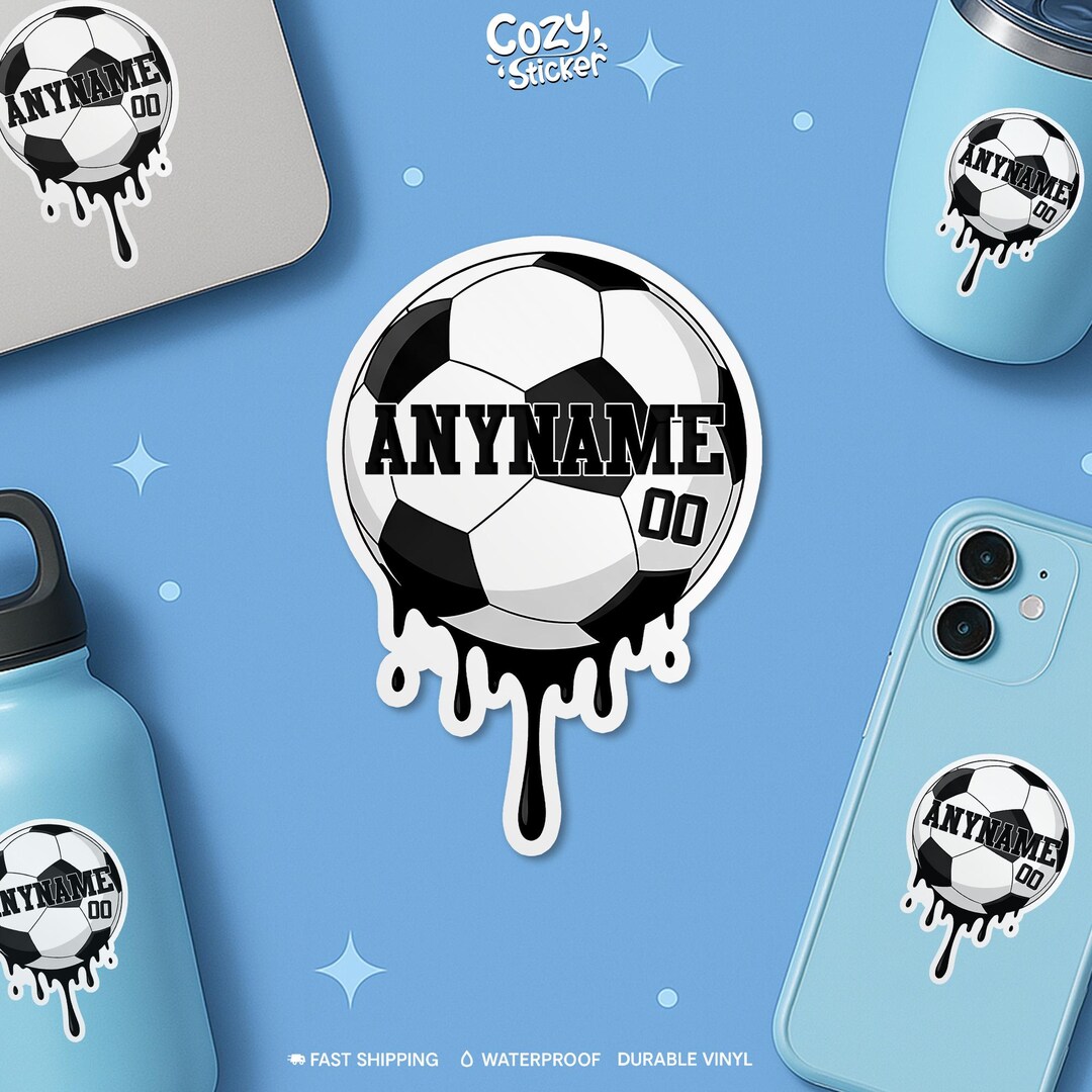 Custom Soccer Sports Mom Sticker, Personalized Dripping Soccer Drips ...