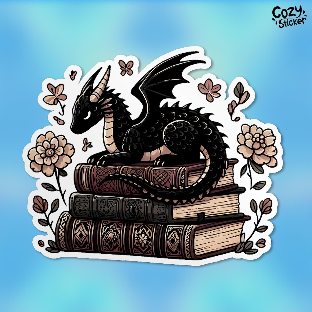 Dragon Book Sticker Kindle Bookish Reading Book Lover Stickers Booktok ...