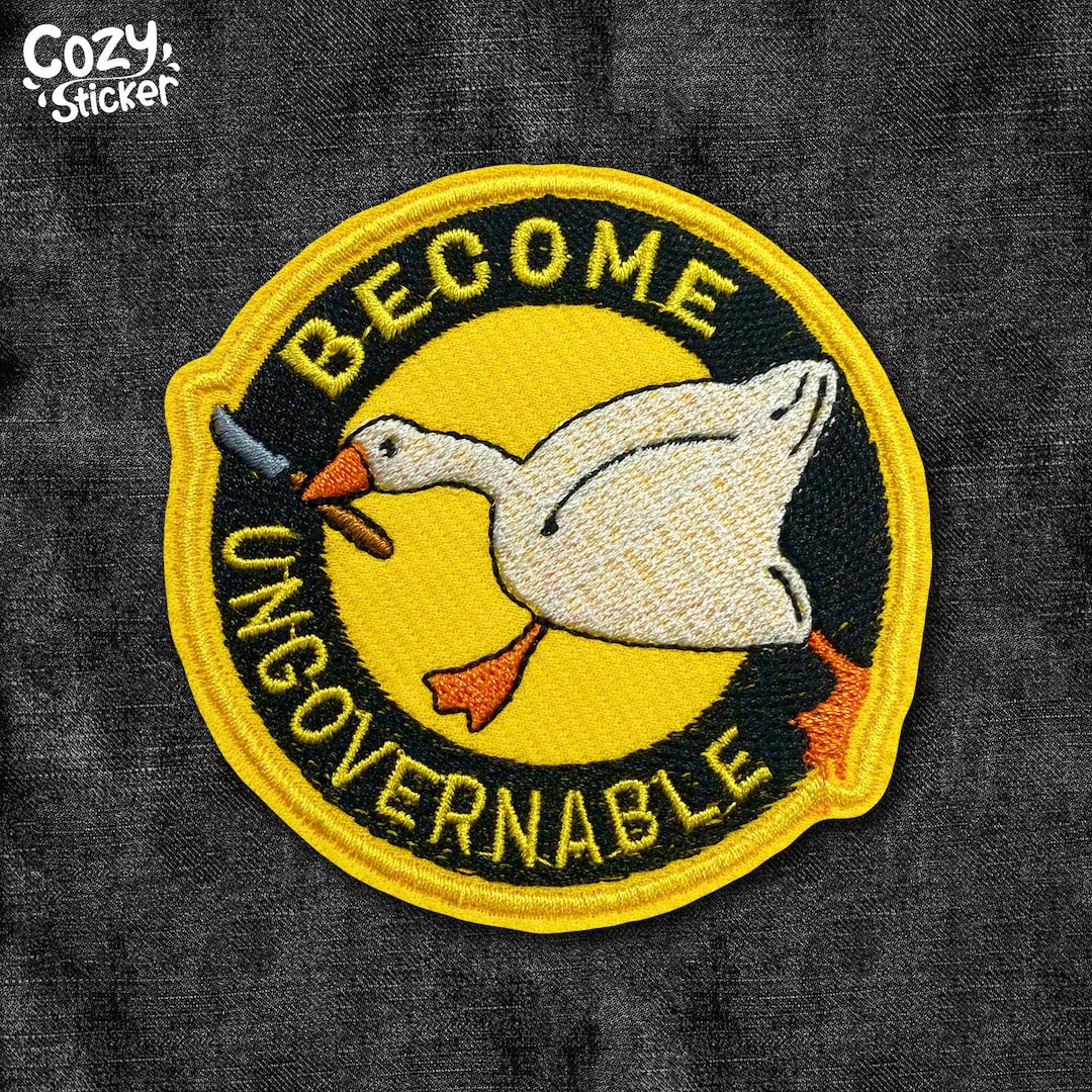 Become Ungovernable Goose With Knife Patch, Funny Goose Embroidery ...