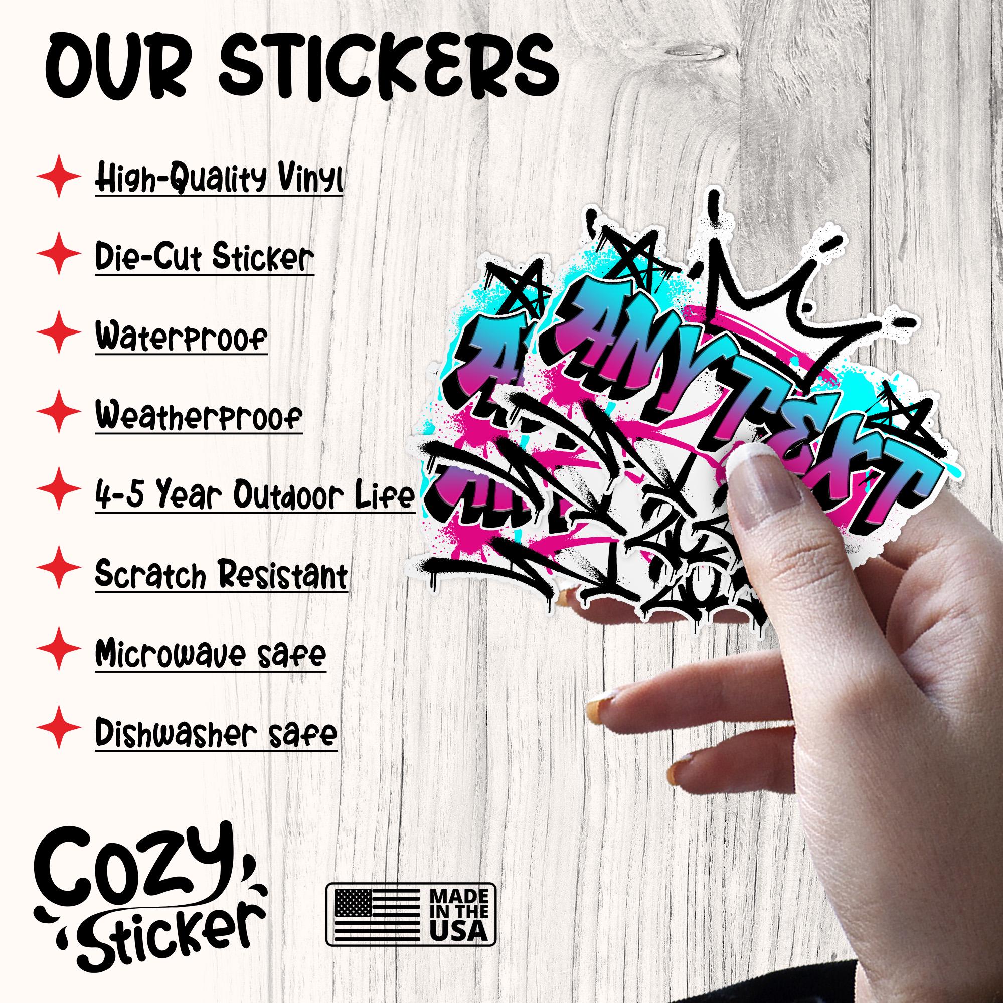 Custom Graffiti Name Sticker, Personalized Colorful Graffiti Wall Art ...
