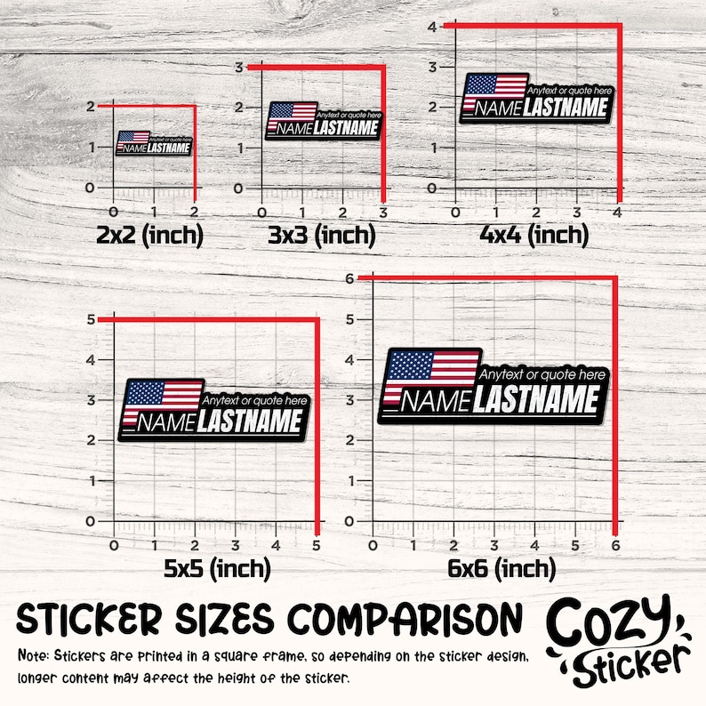 Custom Name Sticker, Personalized Country Flag Name and Last Name ...