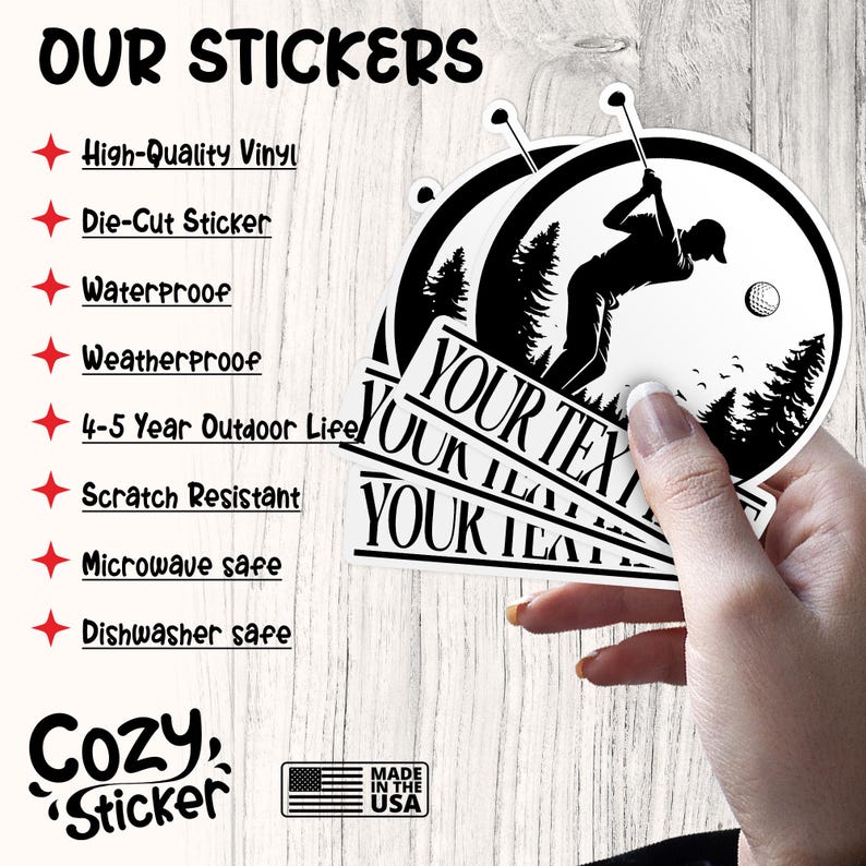 Custom Golf Name Sticker, Personalized Golf Sports Team Name Stickers ...