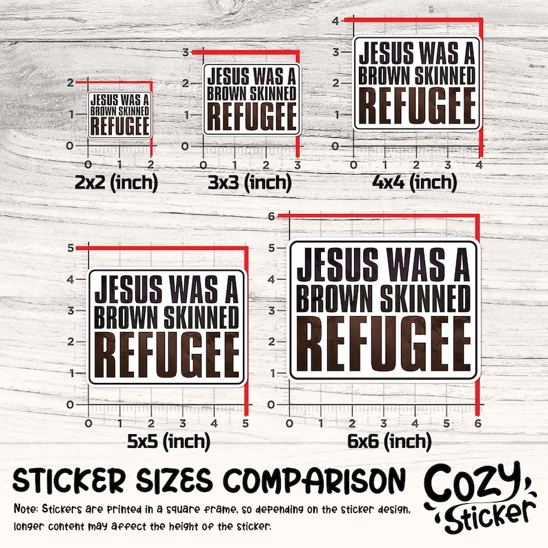Jesus Was A Brown Skinned Refugee Sticker, Immigration, Equal Rights ...