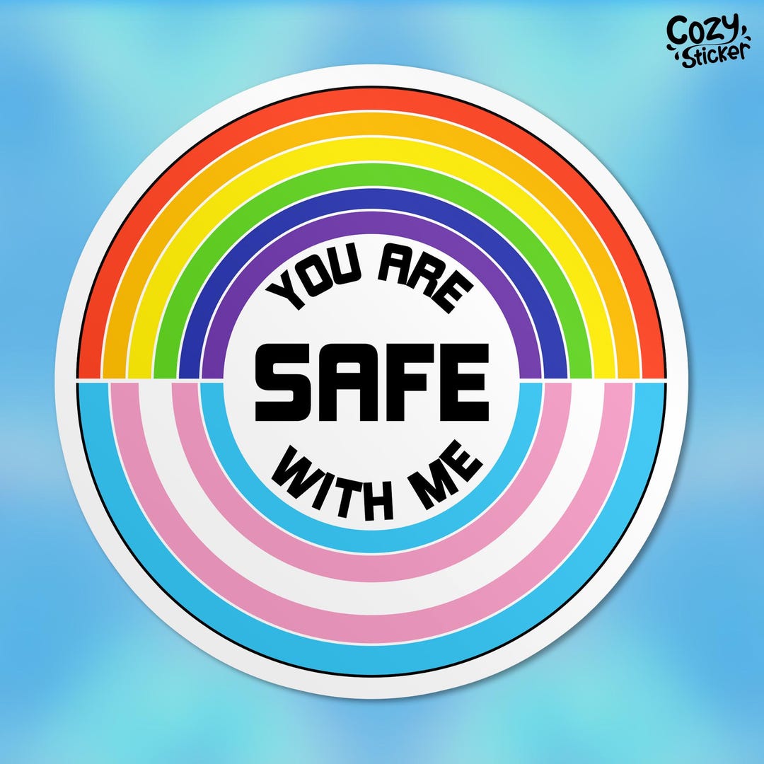 You Are Safe With Me Sticker, LGBTQ Stickers Pride Month Lesbian Queer ...