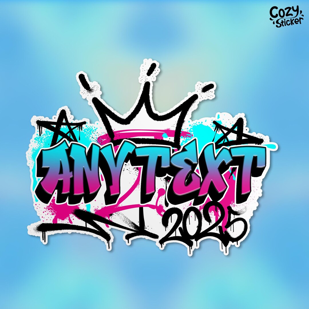 Custom Graffiti Name Sticker, Personalized Colorful Graffiti Wall Art ...