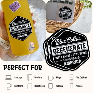 Blue Collar Degenerate Sticker, Blue Collar, Working Class, Skilled ...