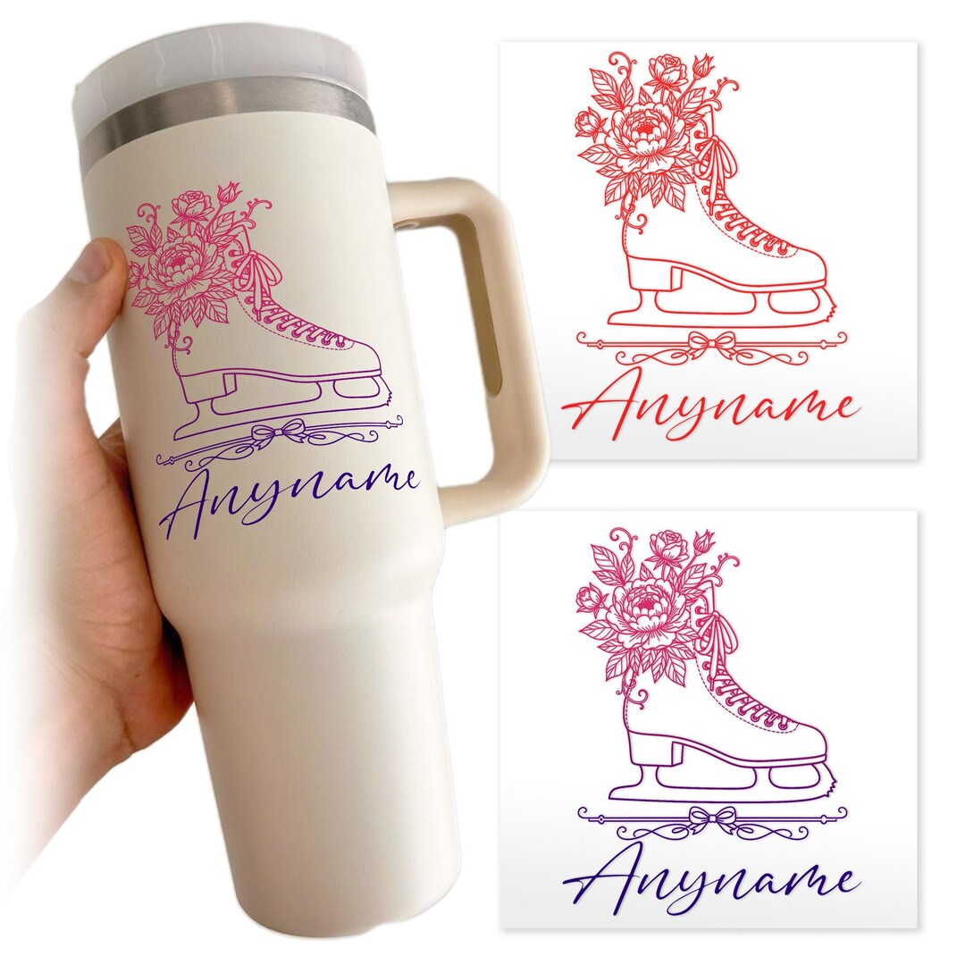 Custom Ice Skating Name Transparent Sticker, Personalized Ice Skater ...