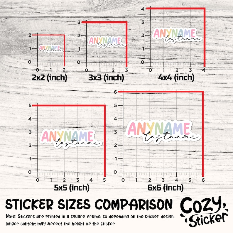 Personalized Custom Name Sticker First and Last Name Colorful Gifts for ...