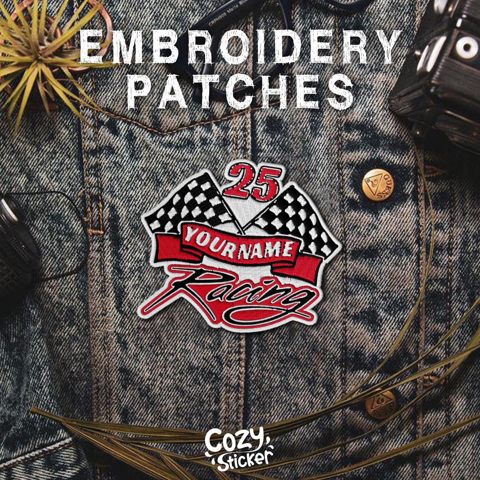 Custom Your Name Racing Patch With Checkered Flag Car Motorcycle Racing ...