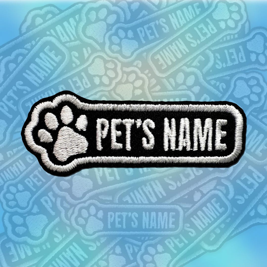 Custom Pet Name Patch, Personalized Embroidered Pet Dog, Cat Military ...