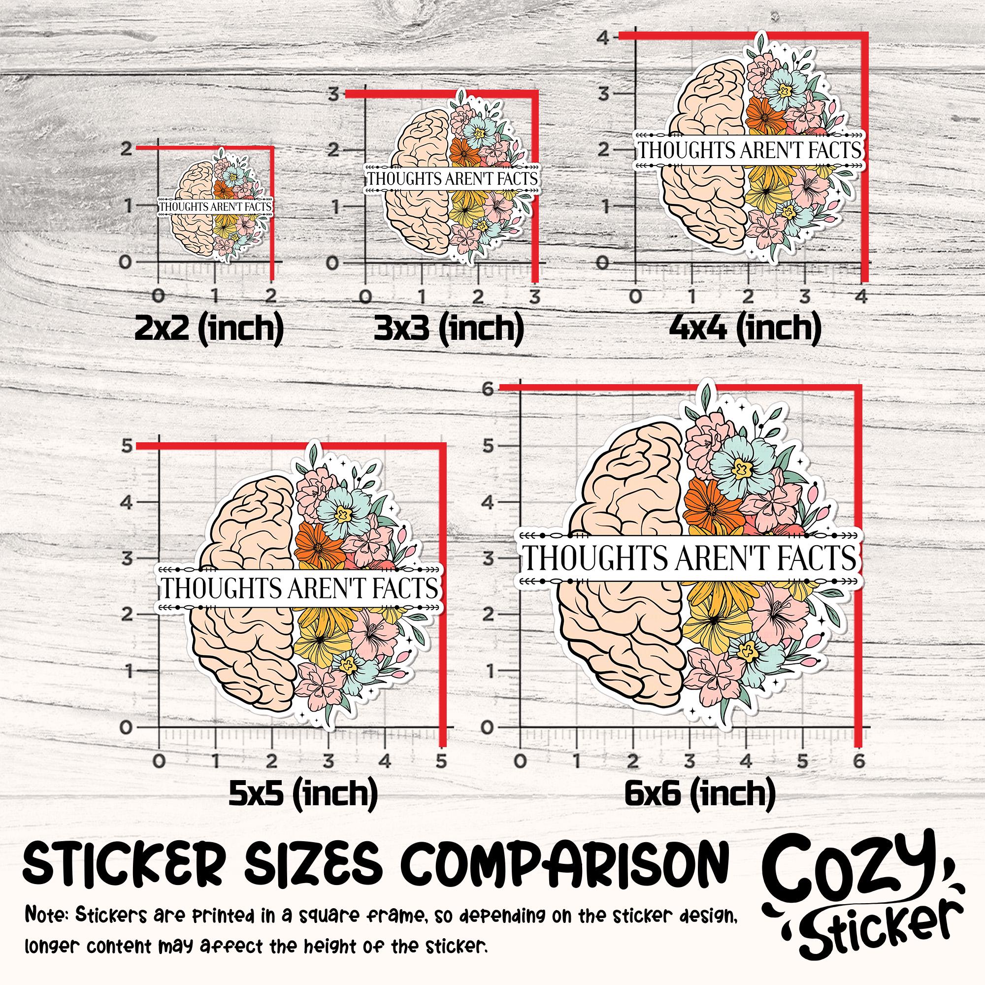 Thoughts Aren't Facts Sticker, Mental Health and Recovery Stickers, CBT ...