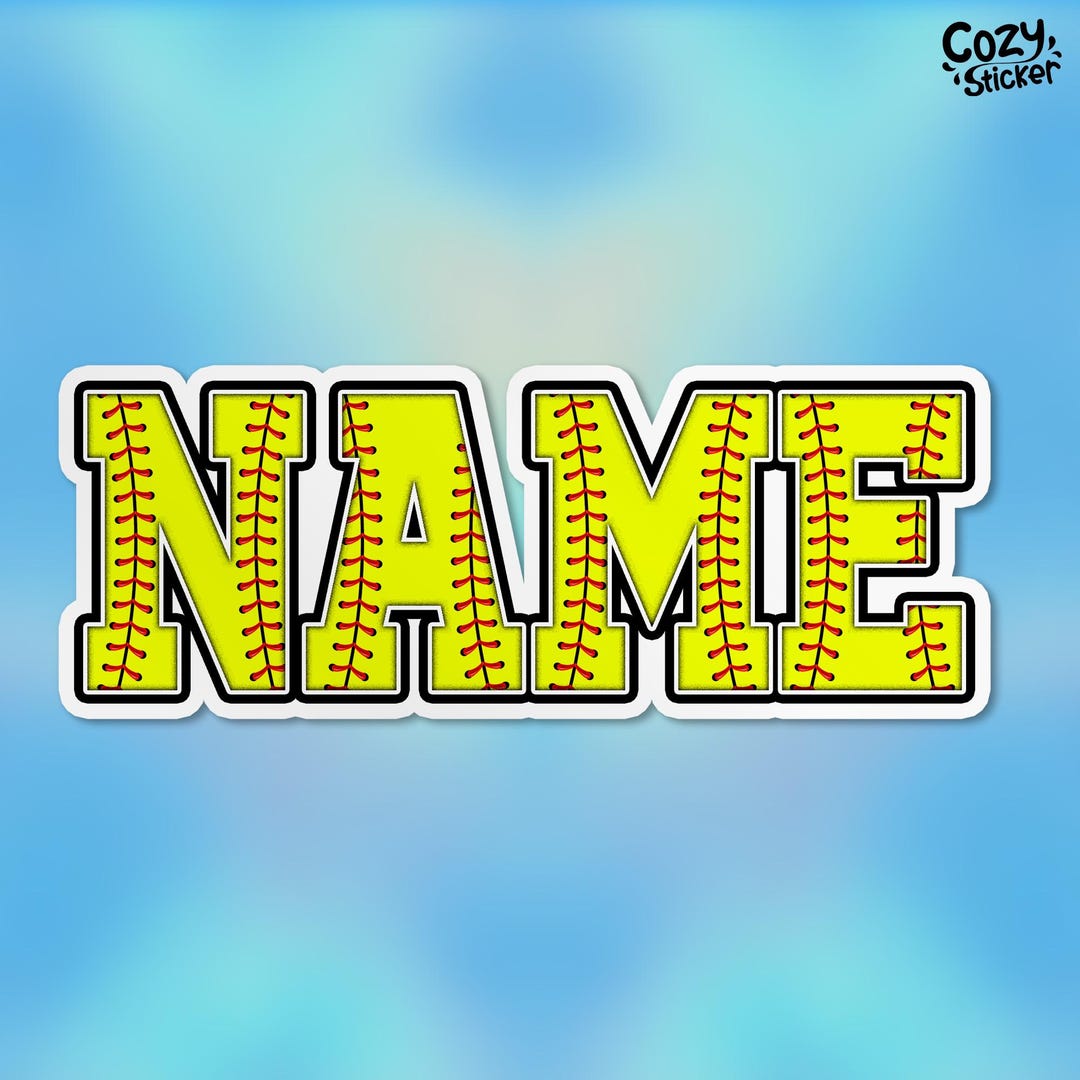 Custom Name Stickers, Softball Baseball Helmet Decal, Personalized Name ...