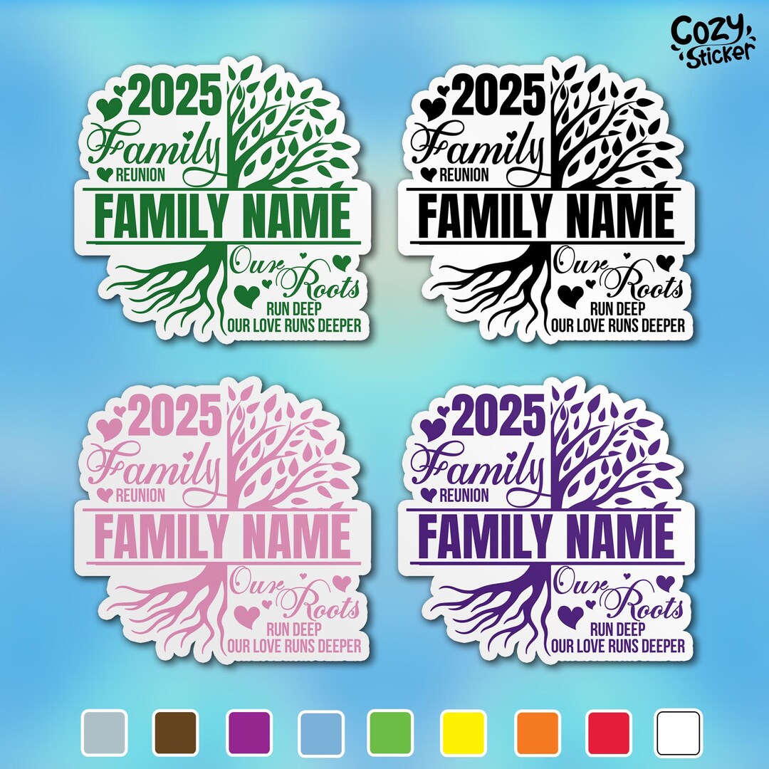 Custom Family Name Sticker, Personalized Family Reunion Name, Family ...