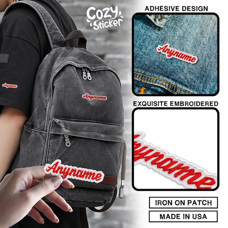 Custom Embroidered Name Patch Personalized Blue Collar Patches Team ...