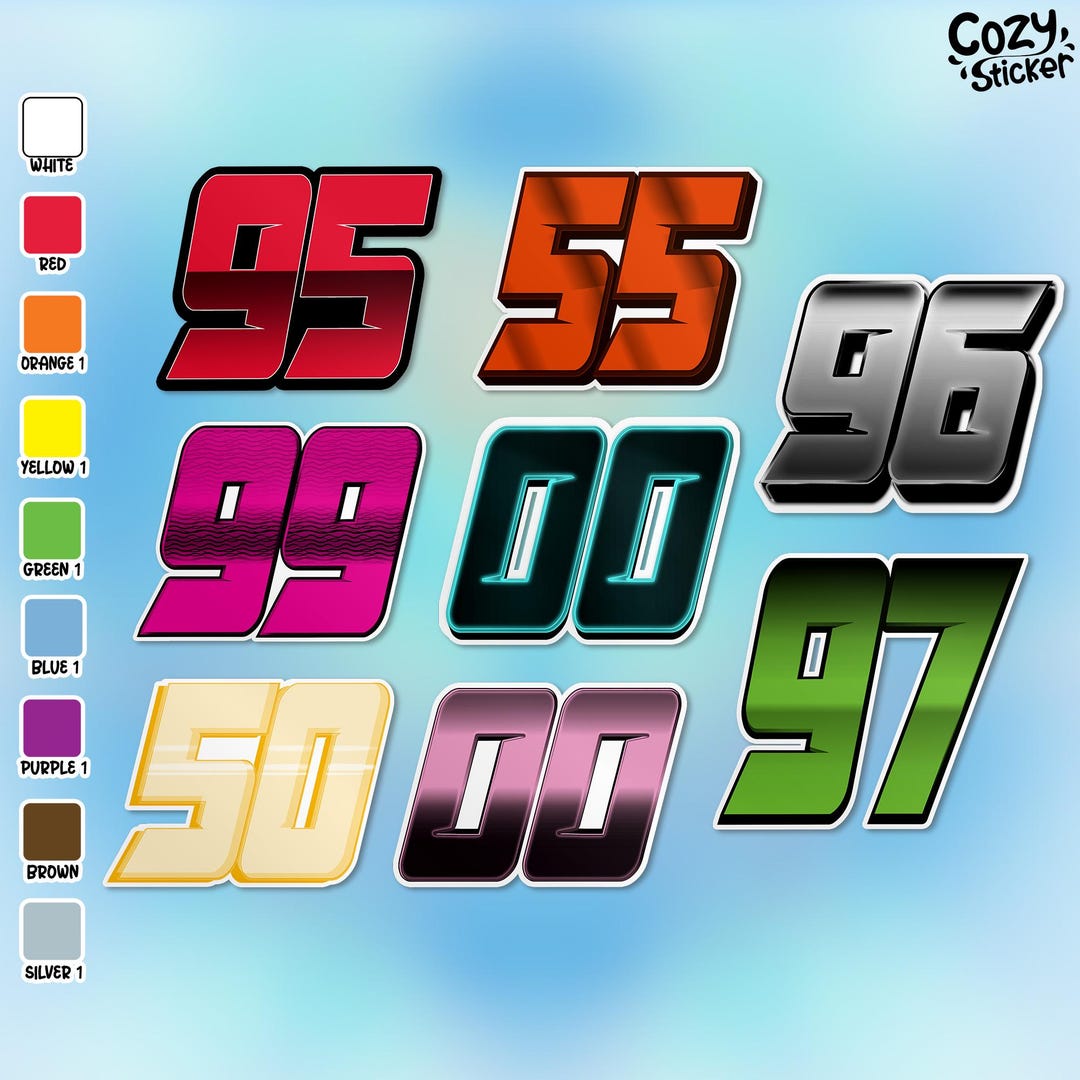 Custom Racing Number Stickers Dirt Bike Motocross Motorbike Cars Plate ...