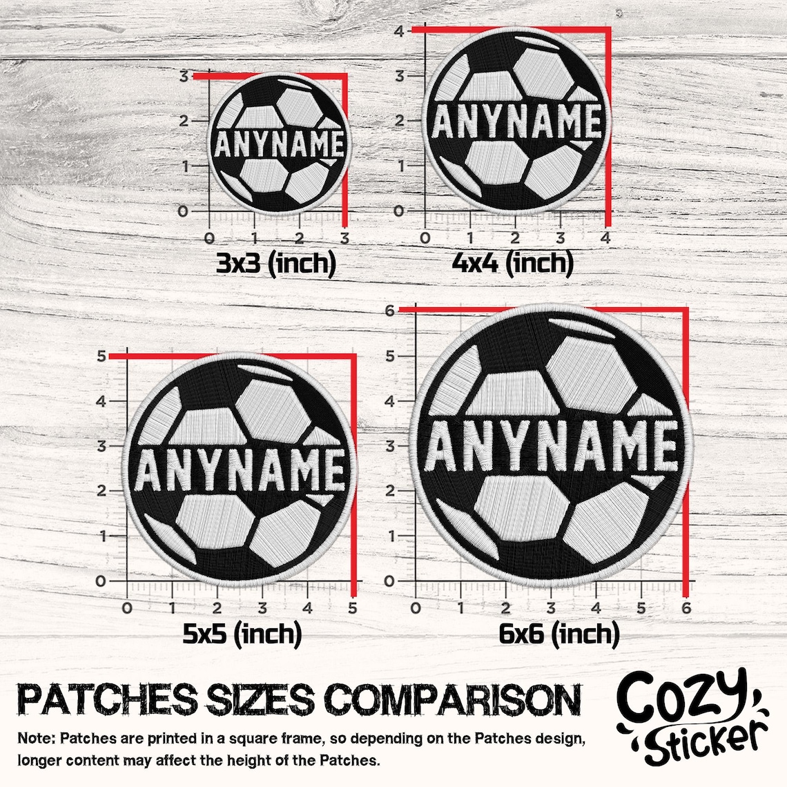 Custom Soccer Sports Embroidered Patches Personalized Soccer Ball Name ...