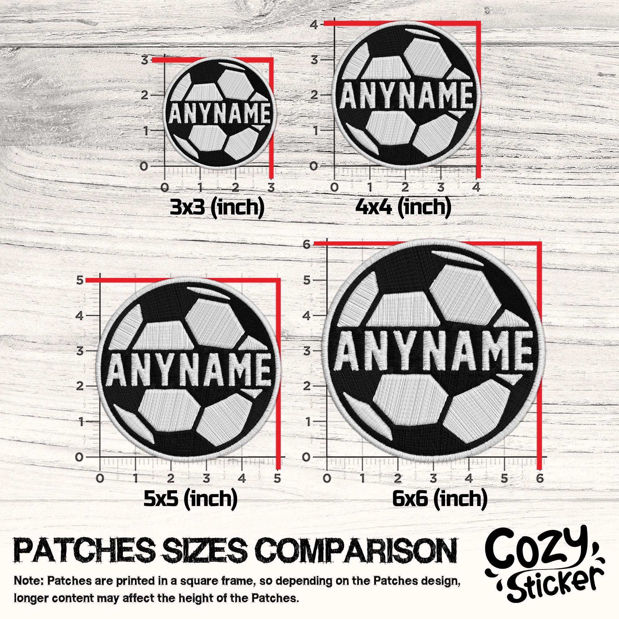 Custom Soccer Sports Embroidered Patches Personalized Soccer Ball Name ...