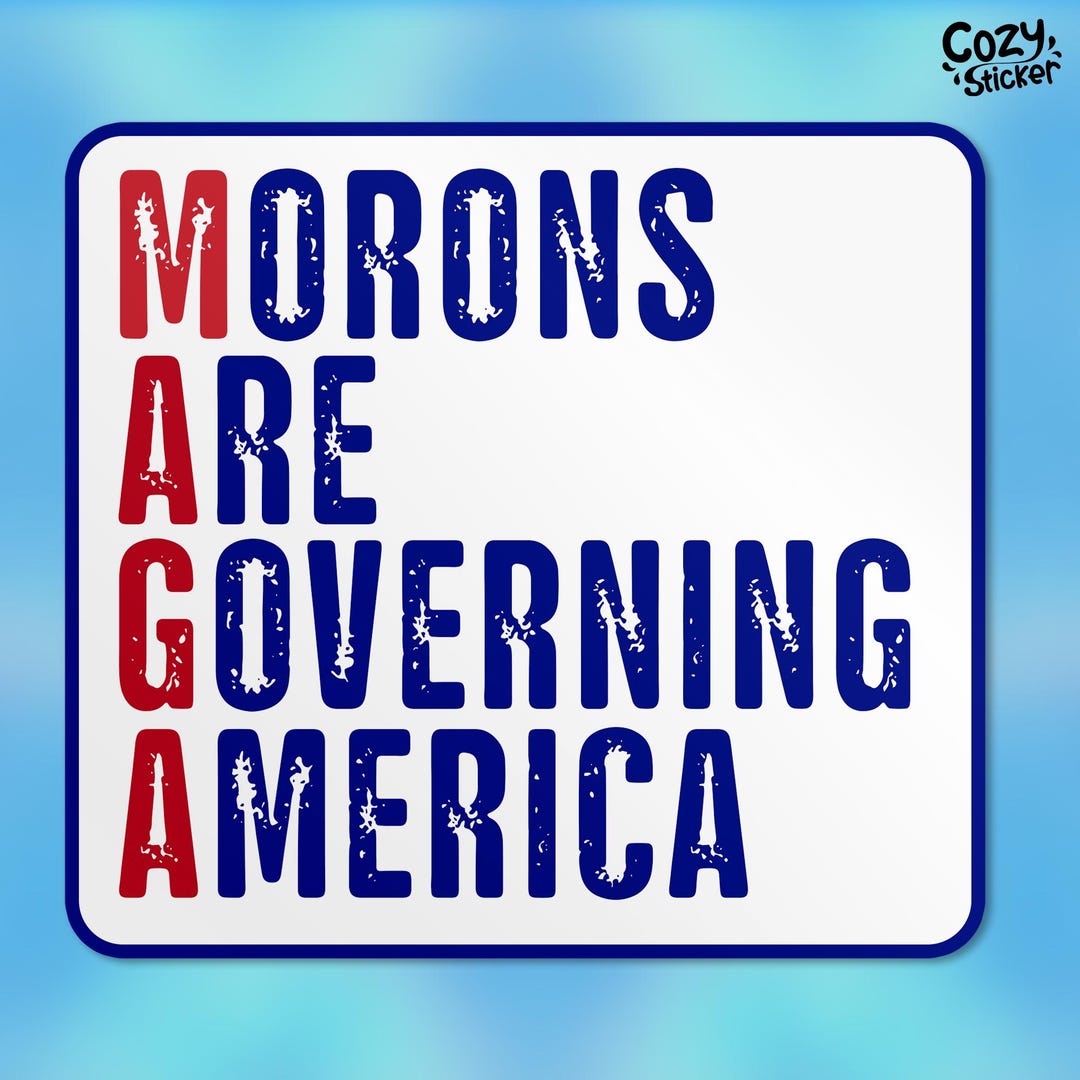 Morons Are Governing America Sticker, Democrat, Liberal, Leftist ...