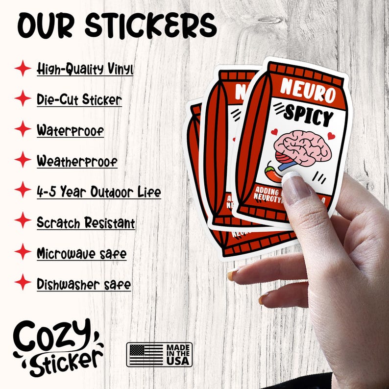 Neuro Spicy Sticker, Neuro Divergent, Mental Health, ADHD Autism ...
