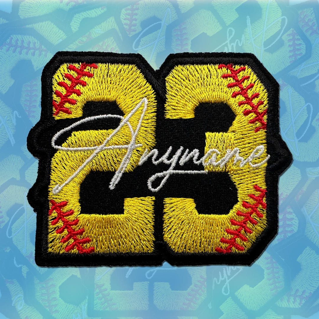 Custom Name Softball Patch, Personalized Name Number Baseball Patches ...