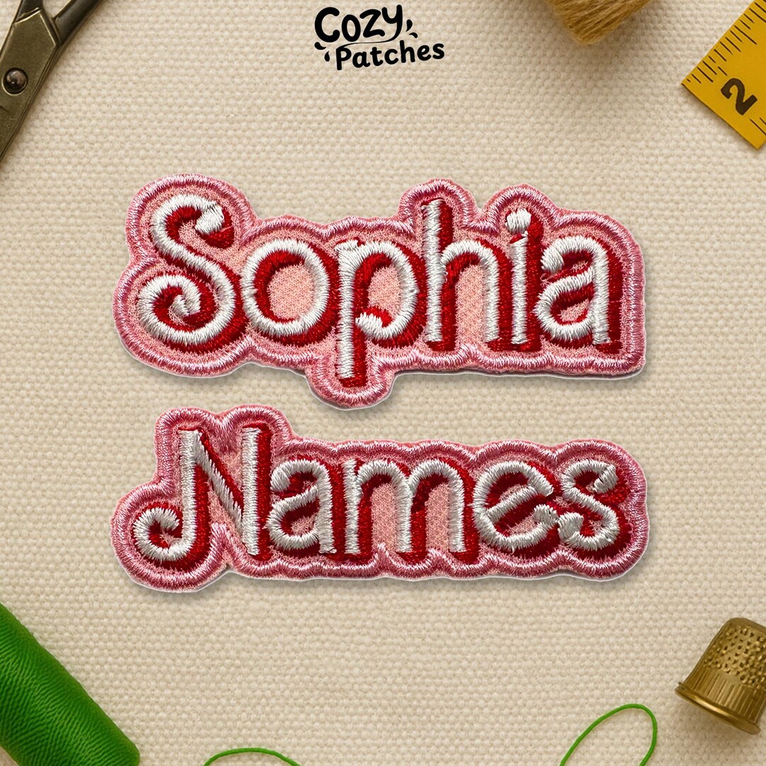Custom Name Pink Style Patches, Personalized Name Patches 90s Cute ...