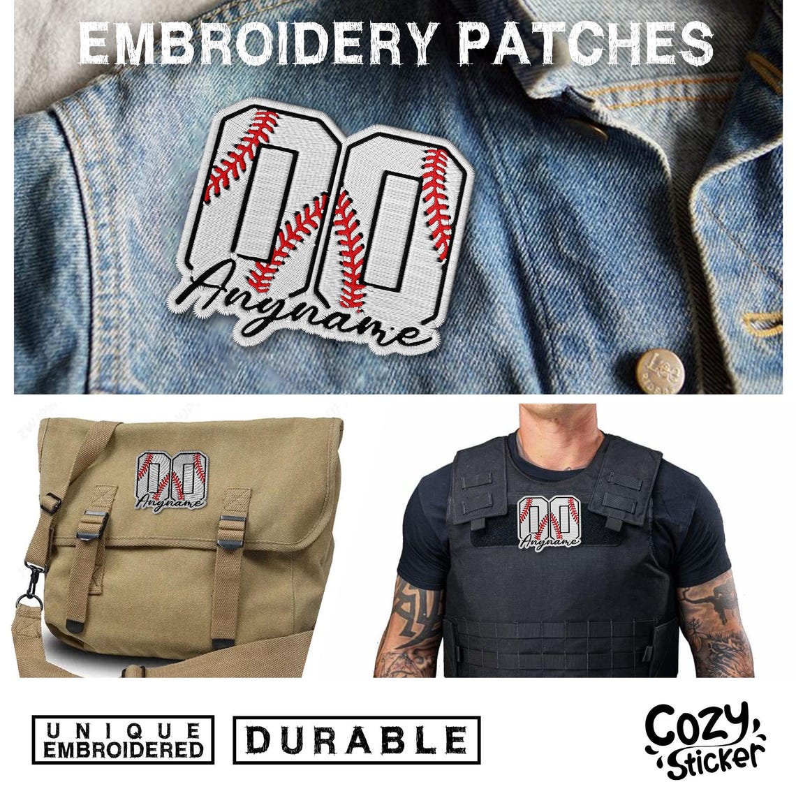 Custom Baseball Number Patch Embroidery Patches Number Gifts for Coach ...