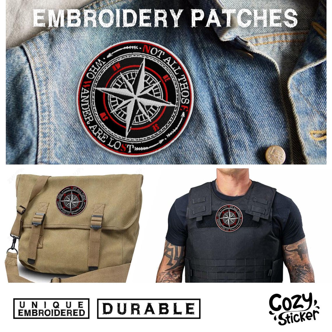 Not All Those Who Wander Are Lost Patch, Embroidery Patches Hiking ...