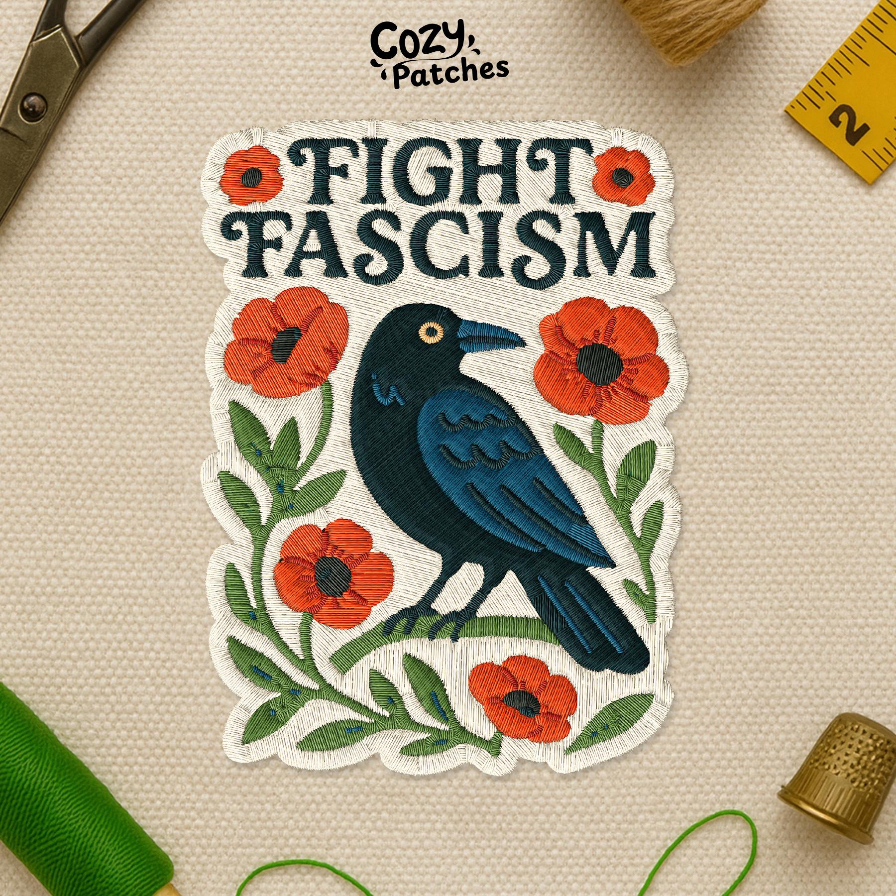 Fight Fascism Patch, Floral Protest Pro Democracy Social Justice ...