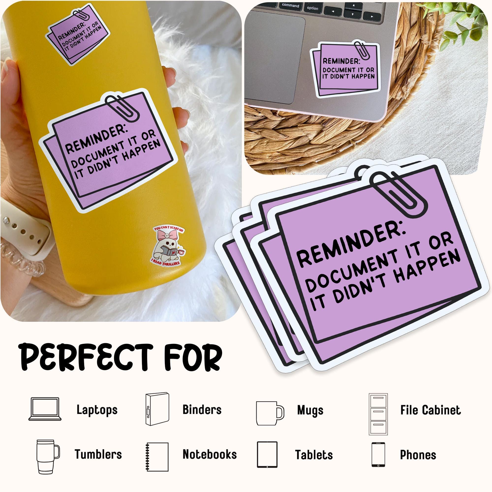 Document It or It Didn't Happen Sticker, Sarcastic Sticker Work Sticker ...