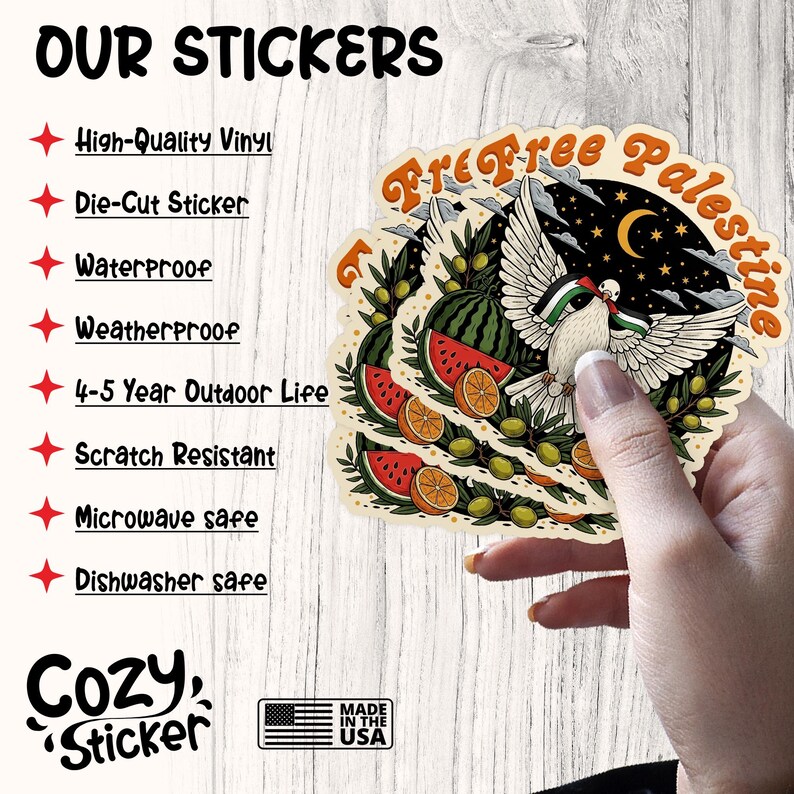Free Palestine Sticker, Political Bumper Anti Capitalism Liberal ...