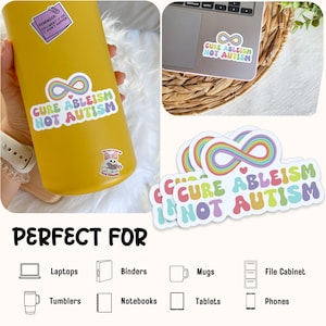 Cure Ableism Not Autism Sticker, ADHD Sticekrs Neurodivergent Autistic ...