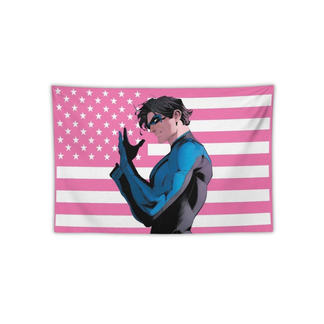 Nightwing Pink American Flag Tapestry, Funny American Flag, Dorm Room ...