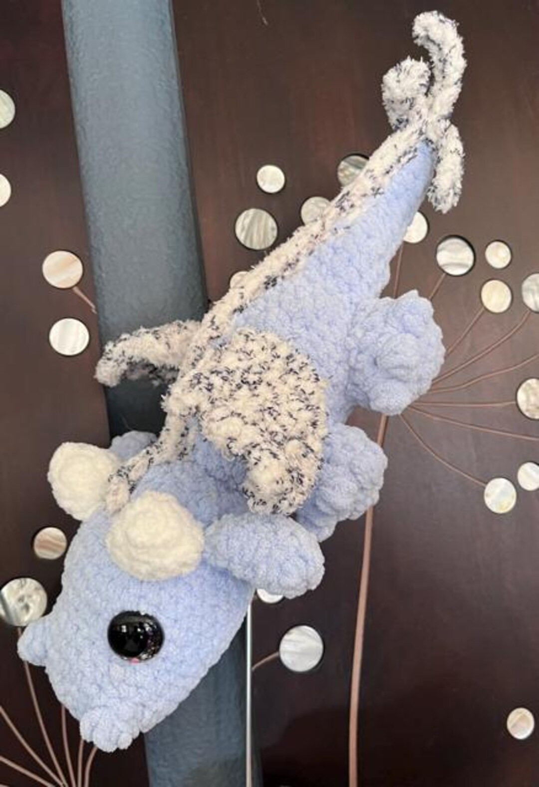 Crochet Celestial Blue Dragon Plushie Ready to Ship Amigurumi Dragon - Etsy