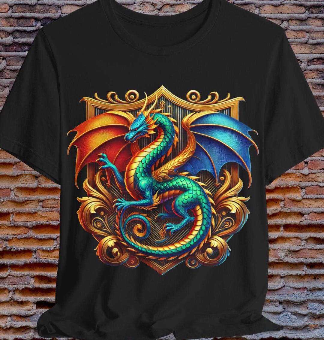 Dragon T-shirt,mythical Creature Tee,fantasy Graphic Tee,unisex Jersey ...