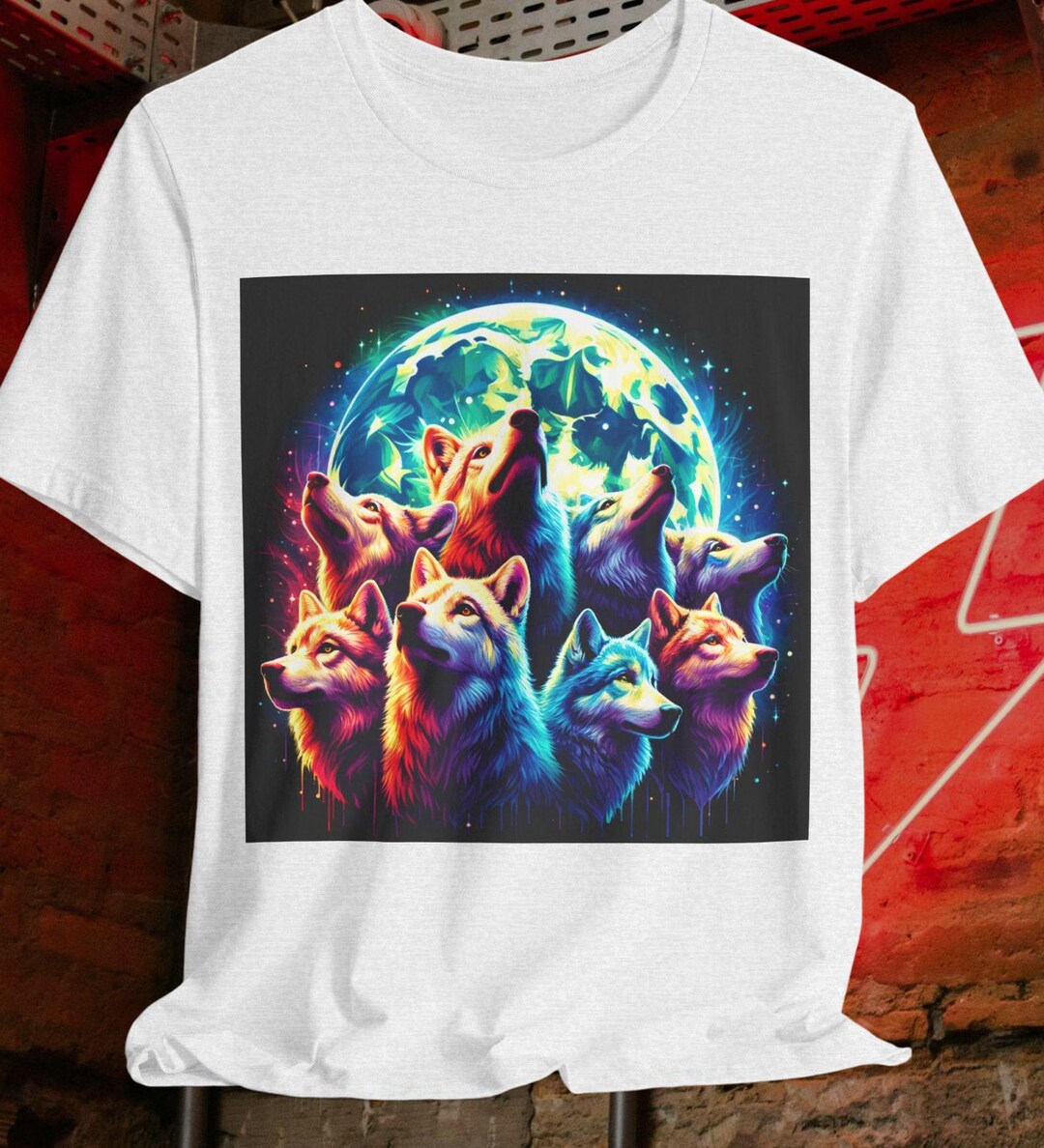 Wolf Pack T-shirt,animal Lover Tee,nature Graphic Shirt,wildlife Art ...