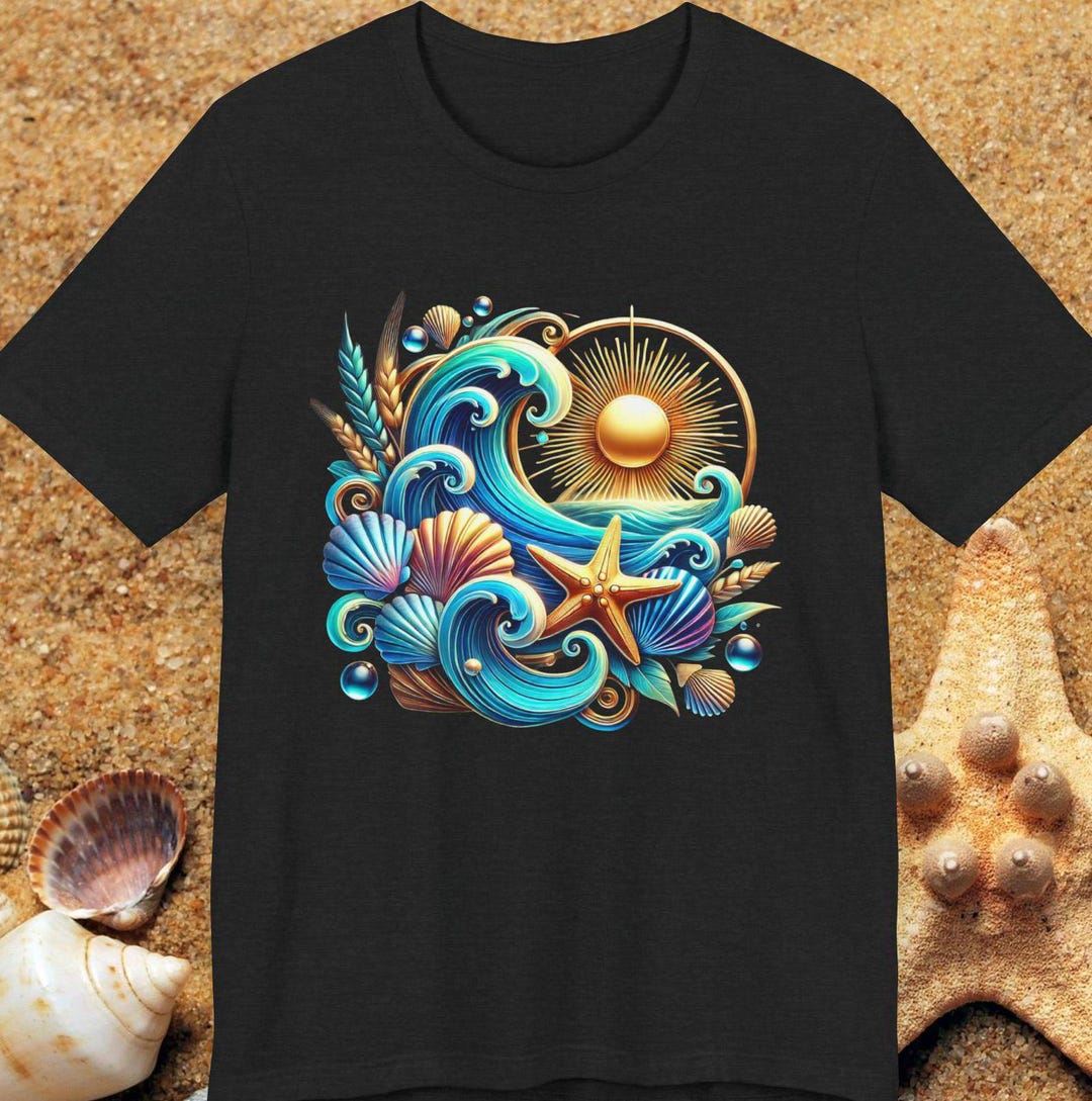 Seashell T-shirt,sea Graphic Shirt,ocean Design Shirt,coastal Top ...