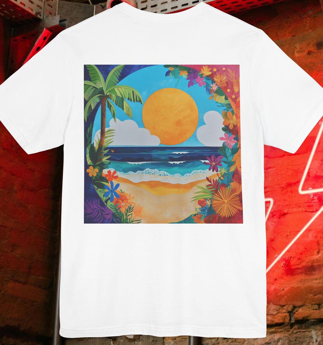 Beach T-shirt,summer Theme Shirt,sea Beach Graphic Tee,vacation Apparel ...