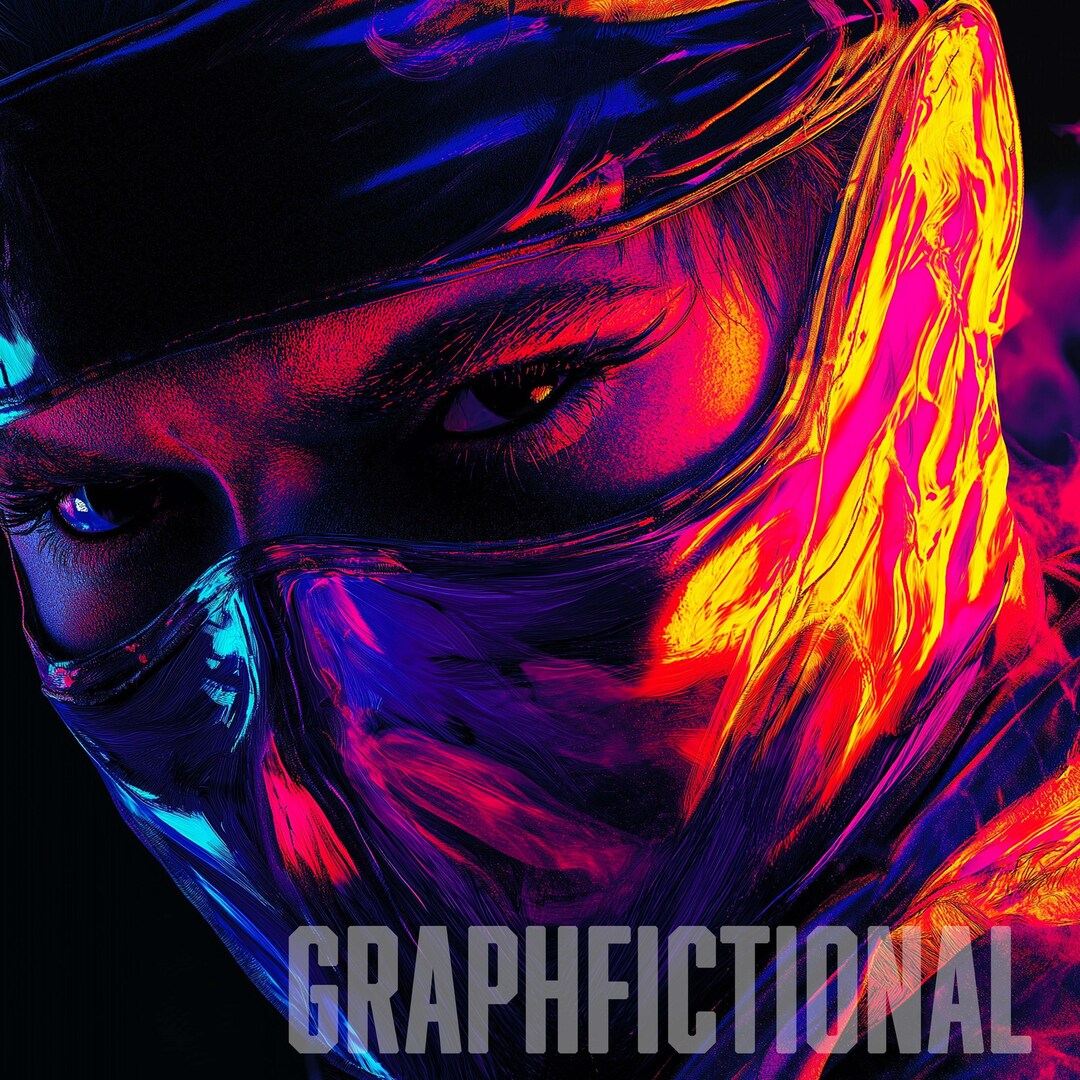Neon Ninja Ink AI Wall Art Pt. 3 | Ai Wall Art | Digital Print | Ai Art ...